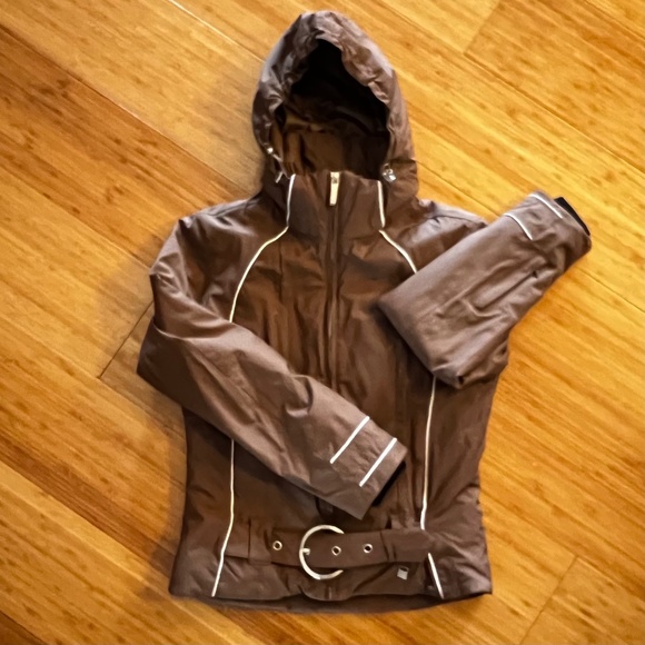 NILS | Jackets & Coats | Nils Brown Ski Jacket W White Piping | Poshmark